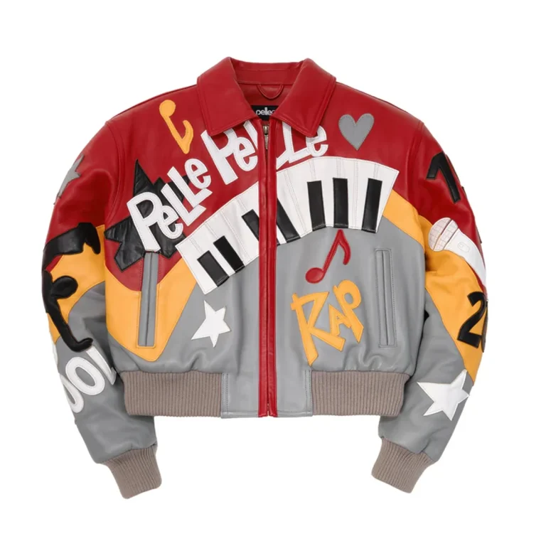 Pelle Pelle 50 Years of Hip Hop Rap Womens Red Crop Leather Jacket