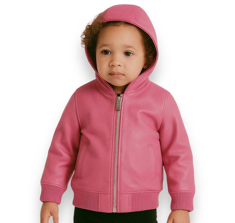 Pelle Pelle Kids Pink Leather Jacket 2026