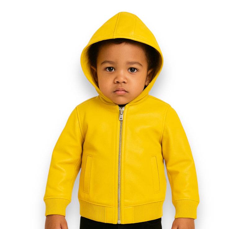 Pelle Pelle Kids Yellow Leather Jacket 2026